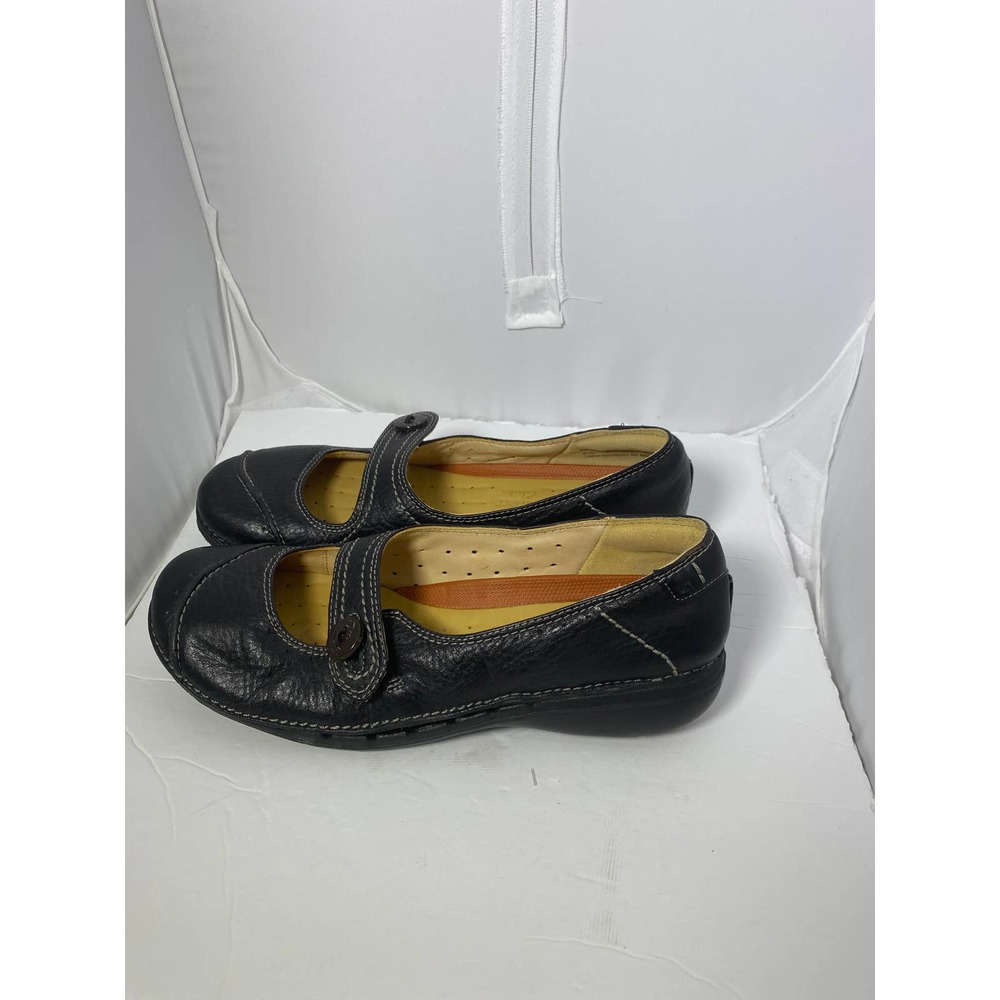 Clarks Structured Leather Mary Jane Shoes Size 10m - Gem